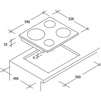 ‏כיריים קרמיות חשמליות Candy קנדי דגם CH64CCB