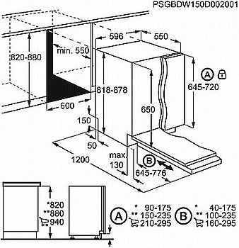 מדיח כלים אינטגרלי מלא Electrolux אלקטרולוקס דגם EEA17100L