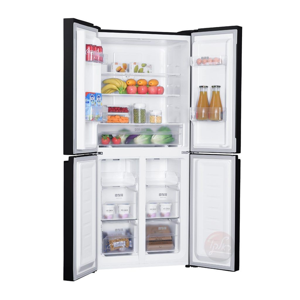 מקרר 4 דלתות בנפח 401 ליטר שארפ Sharp SJ8435BL זכוכית שחורה