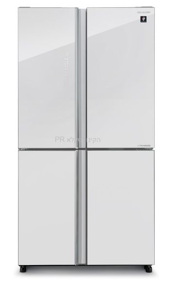 מקרר 4 דלתות 532 ליטר שארפ Sharp SJ8590WH זכוכית לבנה