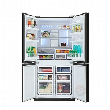 מקרר 4 דלתות 610 ליטר שארפ דגם Sharp SJR8911BK זכוכית שחורה